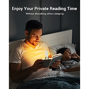 DEWENWILS Book Reading Light, Rechargeable Booklight for Reading at Night, Clip on LED Book for Kids, Bookworms, Blue Light Blocking, 4 Brightness Adjustable for Eye Care (White)