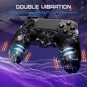 Controller for PS4, Wireless Controller 2 Pack for Sony PlayStation 4/Slim/Pro, Remote Control with Double Vibration, 6-axis Motion Sensor, Speaker, 3.5mm Audio Jack, TouchPad, and 800mAh Battery