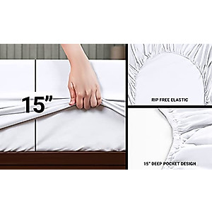 Utopia Bedding Queen Bed Sheets Set - 4 Piece Bedding - Brushed Microfiber - Shrinkage and Fade Resistant - Easy Care (Queen, White)
