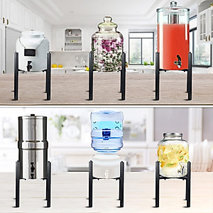 YiePhiot Water Filter Dispenser Counter Stand Beverage Drink Dispensers Stand Fits Countertop Gravity Water Dispensers (Adjustable Width 9.84'' Up to14.17'')