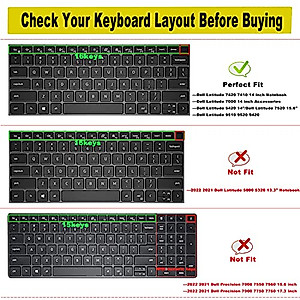 Keyboard Cover Skin for Dell Latitude 5420 5430 5431 7410 7420 7430 9420 9430 14", Dell Latitude 7520 9510 9520 15.6" Laptop Keyboard Protector-HotBlue
