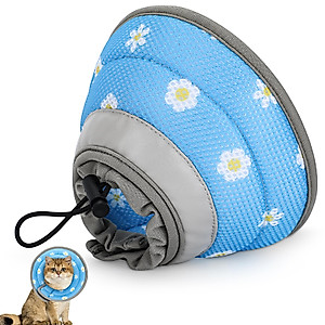 HAPPY HACHI Cat Cone Collar, Adjustable Cat Recovery Collar, Soft Pet Cone After Surgery Recovery Lightweight Elizabethan Collars for Kitten Puppy Anti Scratch