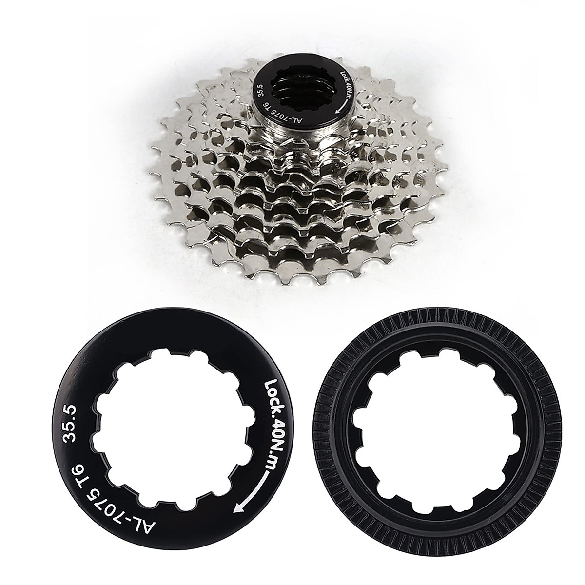 Dilwe Bike Flywheel Ring Cover, Ultra-Light Compact Cassette Lock Cover for Mountain Road Bikes (Black)