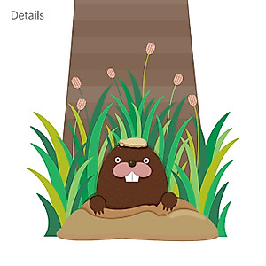 DECOWALL SG-2106 Large Scroll Tree and Animals Kids Wall Stickers Wall Decals Peel and Stick Removable Wall Stickers for Kids Nursery Bedroom Living Room d?cor