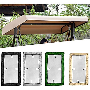 Generic 3 Seater Garden Swing Seat Canopy Cover, Swing Chair Canopy Replacement, Outdoor Swing Canopy Replacement, Garden Hammock Top Cover, 75x47x9 inch (Beige), LZ 070101