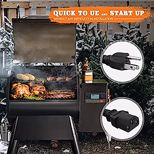 YAOAWE Replacement Pellet Grill Power Cord for Traeger, Indoor Grill Power Cord Compatible with Traeger Ironwood 650 & 885, Pro Series 575 & 780 and Timberline 1300 & 850, 8ft