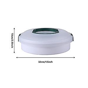 DIIRPPR 10inch 3-In-1 Round Pie Carrier Portable Egg Carrier Deviled Egg Tray Cupcake,Christmas Party Container with with Egg Holder Trays Holds Up to 12 Cupcakes / 18 Eggs (Dark Green)