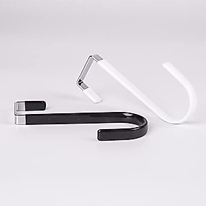 UUYYEO 6 Pcs 13cm Over The Door Hooks Bathroom Door Hooks Back of Door Towel Racks Glass Door Towel Hangers Clothes Hanging Door Hooks Black