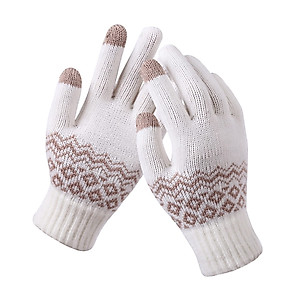 Aniywn Winter Gloves for Men and Women, Touch Screen Gloves for Texting Thermal Gloves for Running Anti-Slip Warm Knit Gloves