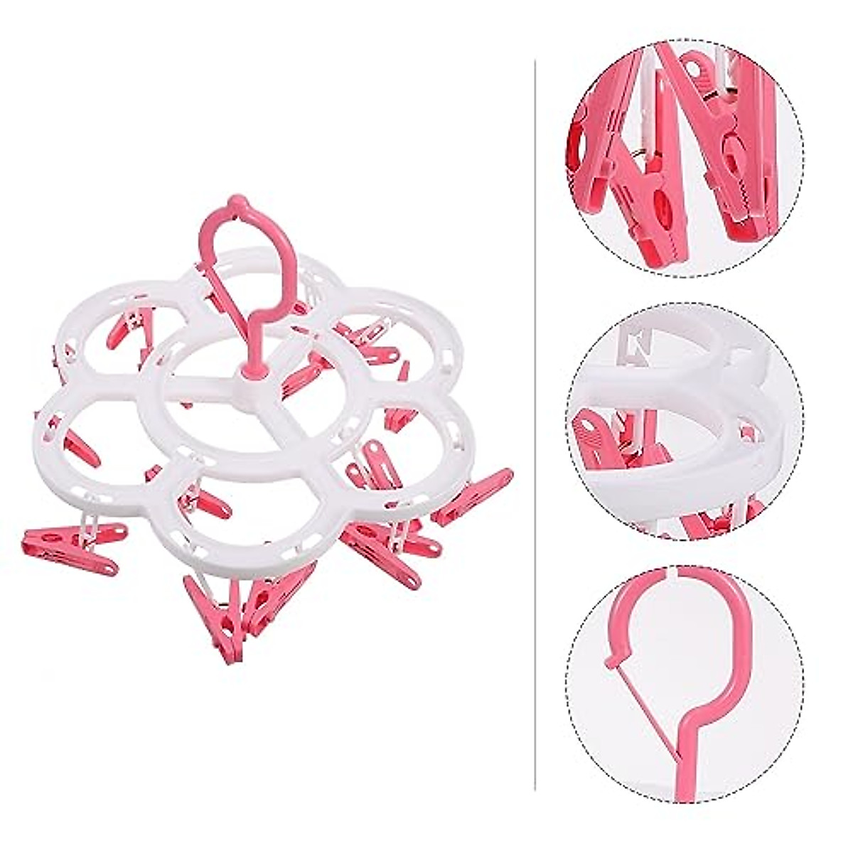 NOTRYA Wall Mounted Drying Rack, Glove Holder Windproof Drying Rack Towels Hanging Sturdy Clip Hanger Hats Superior Gloves Portable Folding Clothes (Color : Blue)