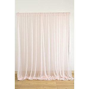 Lookein Blush Wedding Backdrop Wrinkle-Free White Sheer Backdrop Curtains 10ft x 10ft Chiffon Fabric Drapes for Wedding Ceremony Arch Party Stage Decoration