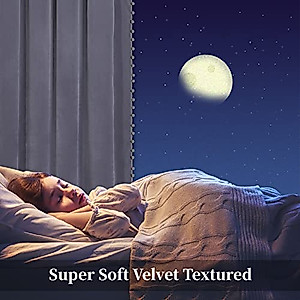 Haperlare Pom Pom Velvet Curtains 96 inches Long Heavy-Duty Room Darkening Velvet Drapes Thermal Insulated Home Decor Tasseled Window Treatment Set Panels for Living Room Bedroom, Grey, 2 Panels