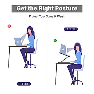 TRY & DO Adjustable Laptop Stand for Couch, Bed, Aluminum Portable Lap Desk, Foldable Ergonomic Laptop Desk with Heat Emission Hole & Detachable Mouse Pad
