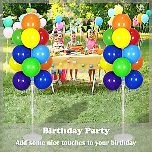 Balloon Column Kit Set of 2 With Balloons Included - Balloon Tower with Stand, Base, and Pole,Backdrop Decoration for Wedding, Baby Shower, Birthday Party, or Bachelorette Parties (Rainbow)