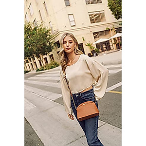 FashionPuzzle Faux Leather Solid Small Dome Crossbody bag with Chain Strap (Black)