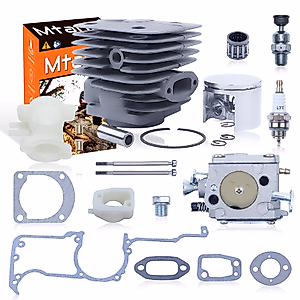 Mtanlo 52mm Big Bore Cylinder Piston Carburetor Overhaul Kit For Husqvarna 266XP 266 266SE XP SE 61 Parts Chainsaw Intake Spacer Manifold Adaptor Gasket Set With Decompression Valve