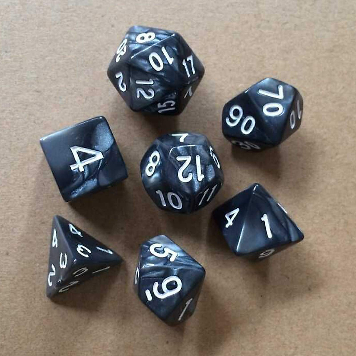7Pcs Multicolor Polyhedral Numbers Dice for Party Table Board Game