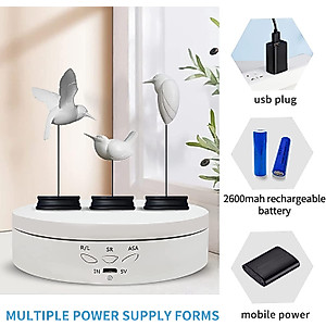 ZLMONDEE 2 In 1 Spinning Rotating Display Stand with Large 8.66 Inch Replacement Cover for Rotating Platform Photography Turntable (White)