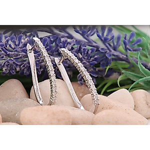 Dazzlingrock Collection 0.13 Carat (ctw) Round White Diamond Ladies Hoop Earrings, 10K White Gold