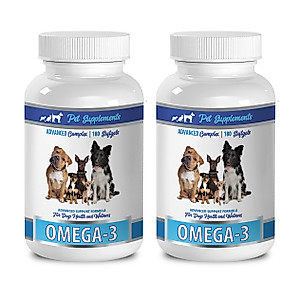 dog anti inflammatory chews - DOG OMEGA 3 ESSENTIAL FATTY ACIDS - ADVANCED FORMULA - HAIR AND COAT HEALTH - NATURAL - omega bites for dogs skin and coat - 2 Bottles (360 Softgels)