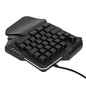 Mini Gaming Keyboard, Plug and Play One Handed Keyboard 35 Keys for Dorm for Home for Game