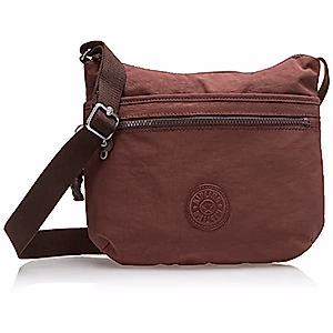 Kipling Womens WomenÂ’s Arto Crossbody Bag, Lightweight Everyday Purse, Casual Nylon Shoulder Bag, Mahogany, 11.5 L x 10.25 H 1.5 D US