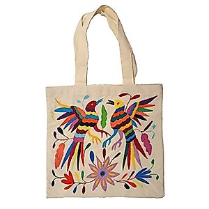 ALKIMIA INC Mexican Handmade Tote Authentic Otomi Tenango Embroidery