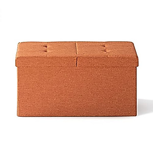 Crown Comfort 30 Inch Smart Lift Top Button Tufted Fabric Storage Ottoman by Light Grey