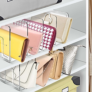 Vowcarol Clear Purse Storage Organizer, Mini Purse shelf for Closet, Small Clutch Purse Holder - 2 PACK