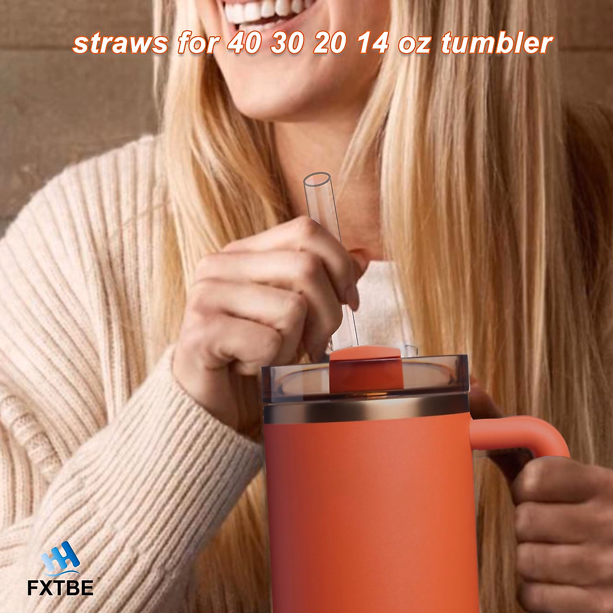 Straws for Stanley Cup, Straw for Stanley Cup 40 OZ, Replacement Straw for Stanley 40oz Tumbler, Tritan Straws with Straw Cleaner, 6Pack