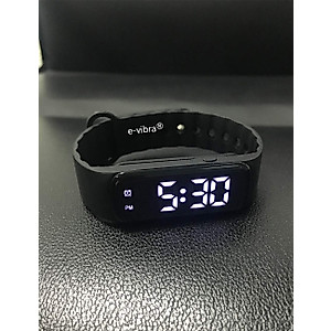 e-vibra 8 Alarm Vibrating Alarm Watch Medical Reminder Watch - with Timer and 8 Daily Alarms (Black - Largel)