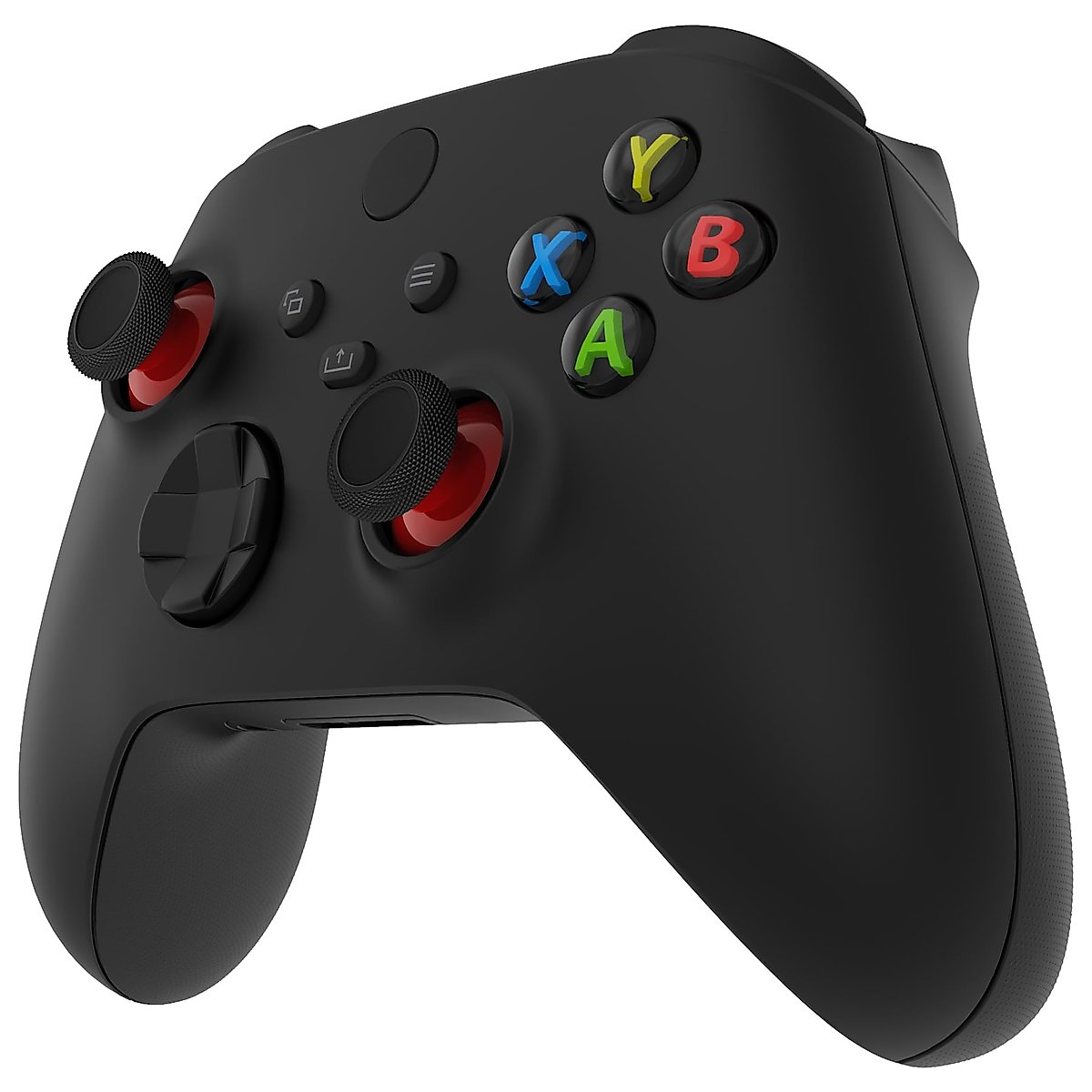 eXtremeRate Replacement Thumbsticks for Xbox Core Wireless Controller, Joysticks Repair Kit for Xbox Series X/S Controller, Custom Analog Stick Buttons for Xbox One S/X/Elite - Carmine Red & Black
