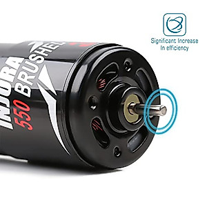 INJORA RC Motor 550 Brushed Waterproof Motor for 1/10 Short-Course Truck Slash VKAR 10SC HPI HoBao HuanQi 727(12T)