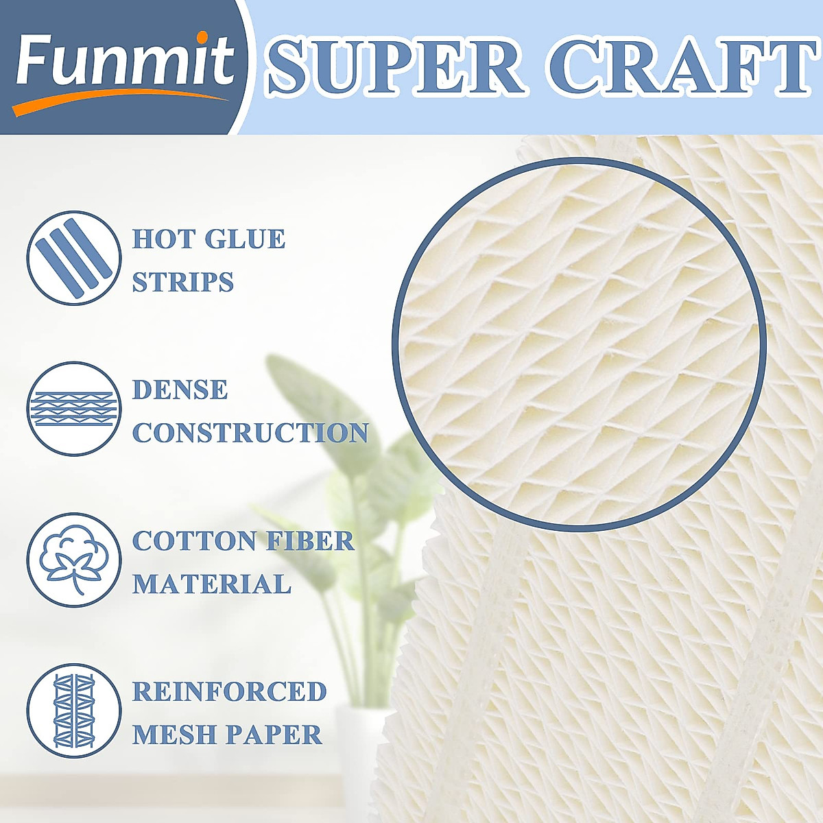 Funmit HDC411 Super Humidifier Wick Filter Replacement for AIRCARE EssickAir MoistAIR HDC411 14416 HD1205 HD12050 HD1211 HD12110, 4 Pack