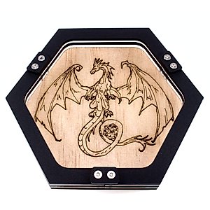 Mini Dragon Dice Tray by C4Labs Laser Etched Wood