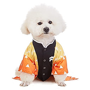Impoosy Dog Halloween Costume Cute Pet Clothes Puppy Cosplay Shirts for Small Medium Large Dog Clothing Outfits (L,Yellow)