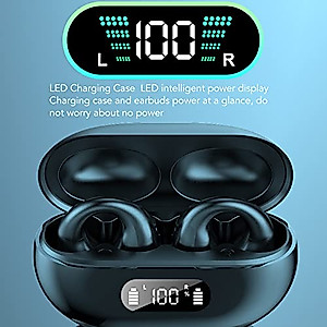Bone Conduction Earbuds Touch Control, Stereo Sound, Noise Cancelling, 5.3, Comfortable and Firm, Open Ear BT Earbuds with 4 to 6h Listening Time
