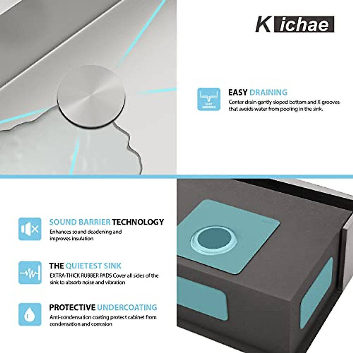 27 Undermount Kitchen Sink - Kichae 27"x19" Kitchen Sink Ledge Workstation Stainless Steel 18 Gauge Single Bowl Under Counter Sink Basin All In One Deep Sink With Cutting Board