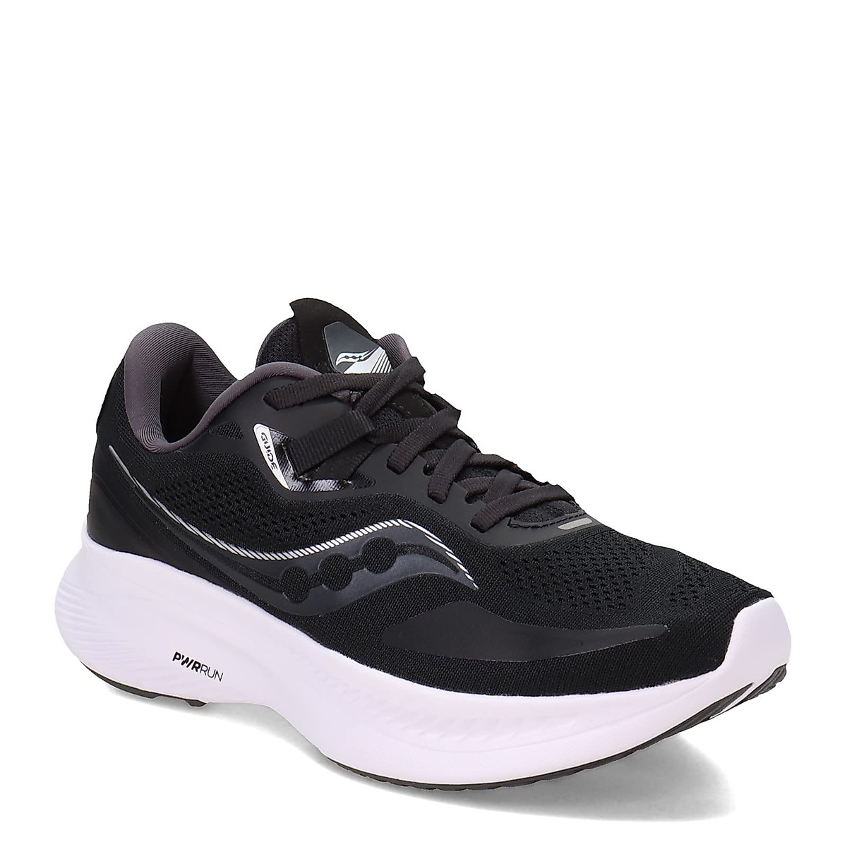 Saucony Men's Guide 15 Running Shoe, Black/White, 10.5 Wide