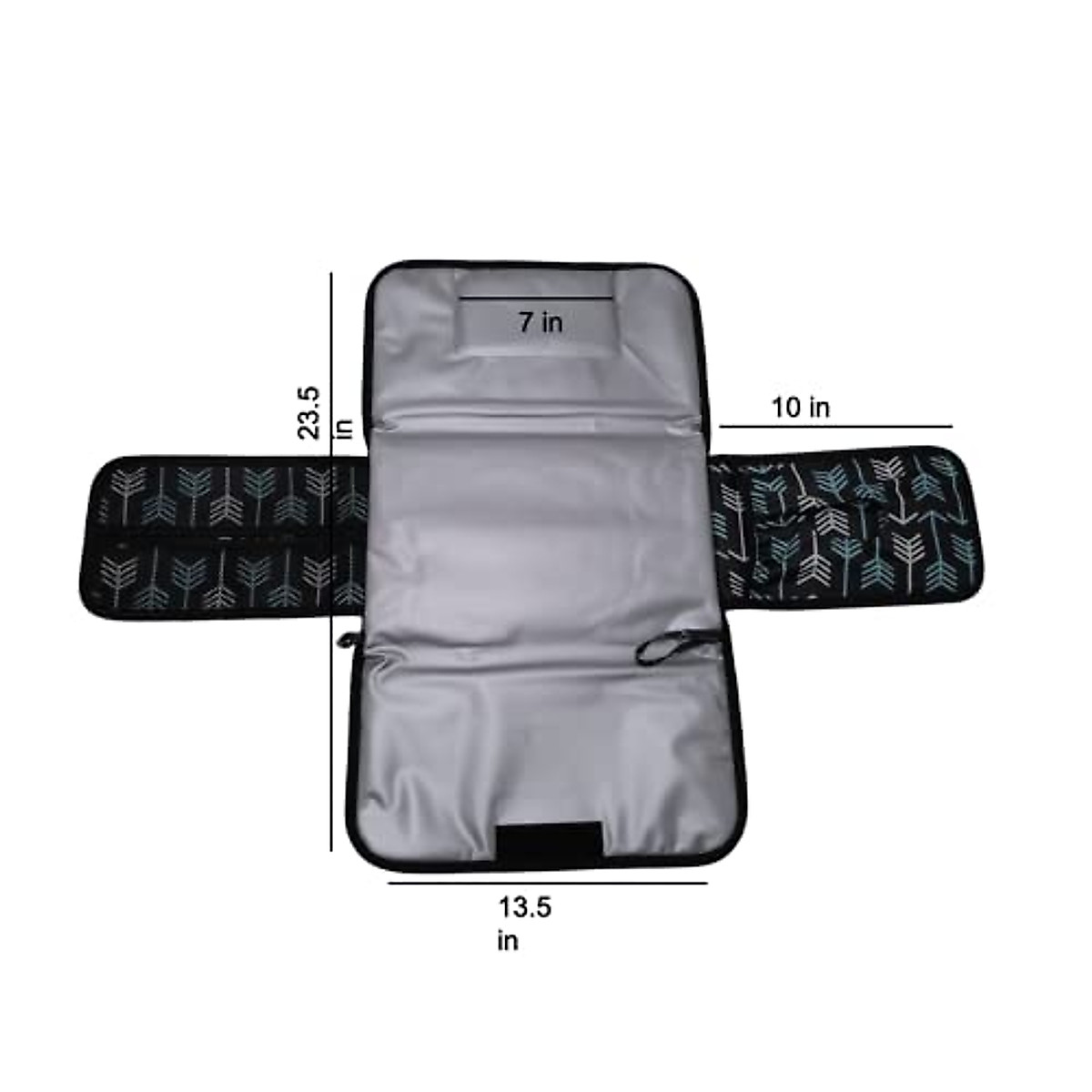 Portable Diaper Changing Pad by BabyDJhor, Open with One Hand, Unisex Baby Style, Excellent to Travel, Camping, Vacations, Gift, Register List and More. Newborn and Infant.