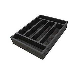 Polar Whale 4 Large Flatware Silverware Drawer Organizers for Cutlery Forks Knives Spoons Serving Utensils Non-Slip Premium Waterproof Tray Insert 11 x 15 Inches 6 Slot Extra Deep Pair Set