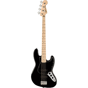 Fender Affinity Jazz Bass - Black Bundle with Rumble 15 Amplifier, Instrument Cable, Gig Bag, Tuner, Strap, and Austin Bazaar Instructional DVD