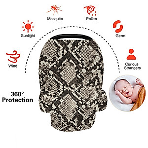 Nursing Cover Breastfeeding Scarf Snake Skin Pattern Print - for Baby Car Seat Covers, Stroller Cover, Carseat Canopy(228br1a)
