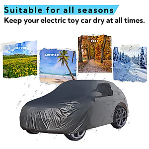 Large Kids Ride-On Toy Car Cover, Outdoor Wrapper Resistant Protection for Electric Battery Powered Children Wheels Toy Vehicles-Universal Fit, Water Resistant, UV Rain Snow Protection (black)