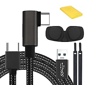 16ft USB 3.1 Gen 2 Type-C-C Cable for Oculus Quest/Oculus Quest 2 for Gaming on PC. High Speed Data Transfer and Fast Charging Cord with A 90 Degree Angled Type-C Power Cable (16FT-C1)