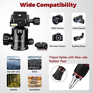 Tripod for Camera, 80“ Heavy Duty Camera Stand Tripod, Professional Ball Head Tripod Stand with Twist Locks, Aluminum Tripod Stand for DSLR Camera Spotting Scope, Video Camera Tripods & Monopods