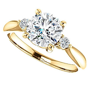 2 CT Solitaire Engagement Rings For Women Moissanite Wedding Ring Sets For Her Handmade Gifts Anniversary Rings 10K/14K/18K Solid Yellow Gold