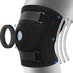 NEENCA Plus Size Knee Brace for Knee Pain, Adjustable Knee Support with Side Stabilizers & Patella Gel Pad, Neoprene Brace for Meniscus Tear, Arthritis, Joint Pain Relief, ACL, PCL, Sports. Plus Size