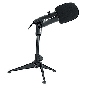 Rockville A-Stream Live Streaming USB Microphone w Gain+Mute Control+Stand+Cable