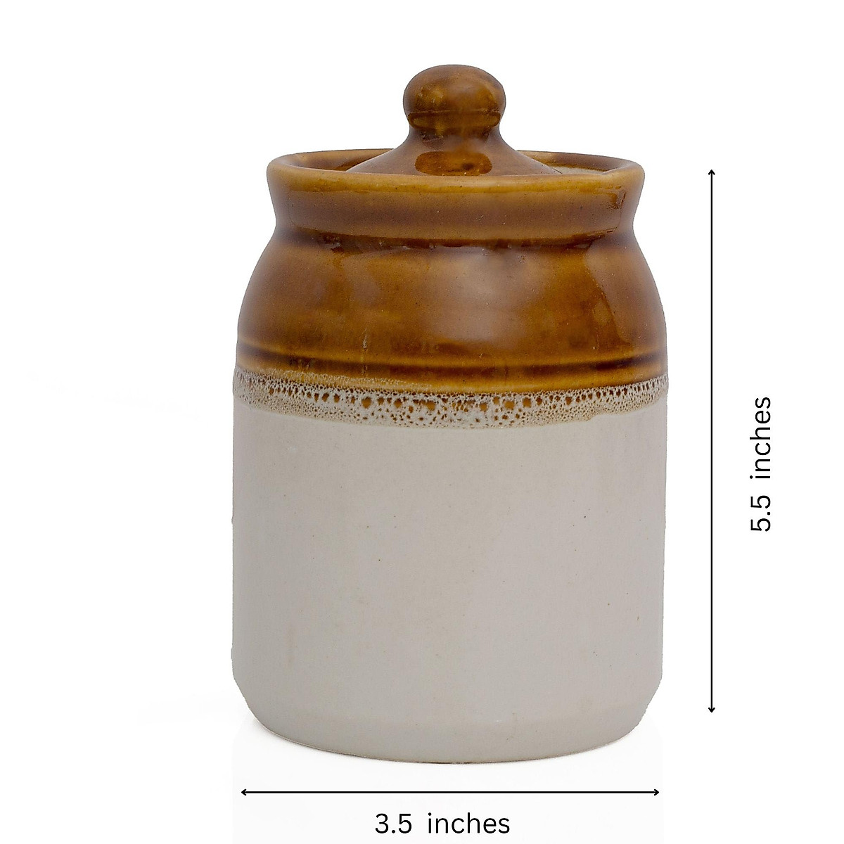 Decorative Ceramic Jar With Lid For Kitchen Pantry Countertop Home Dining Table Accessories Condiment Pickle Spice Coffee Tea Caddy Sugar Salt Herbs Food Storage Canister Holder Hand Painted